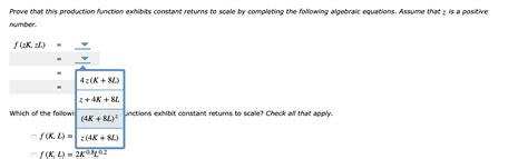 Solved 5 Proving Constant Returns To Scale A Production