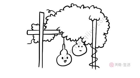 屋前种瓜简笔画 简笔画图片大全 普车都