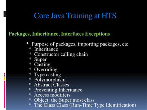Ppt Core Java Weekend Training At Hts Nizampet Powerpoint Presentation Id