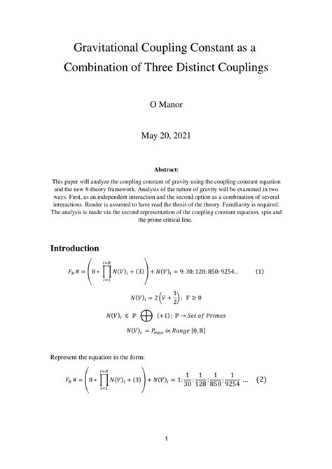 Pdf Gravitational Coupling Constant As A Combination Of Three
