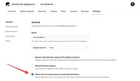 Web Console — Planetscale
