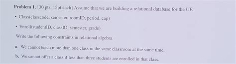 solved problem 1 [30 pts 15pt each] assume that we are