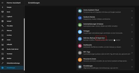 can t find snapshot backup function home assistant os home