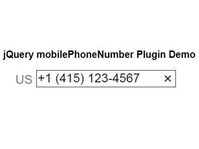 International Phone Number Input Plugin With JQuery MobilePhoneNumber Free JQuery Plugins