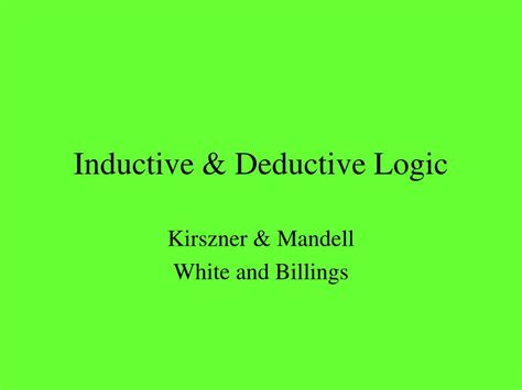 PPT Inductive Deductive Logic PowerPoint Presentation Free Download ID