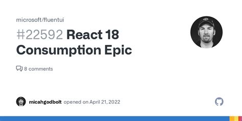 React 18 Consumption Epic · Issue 22592 · Microsoftfluentui · Github