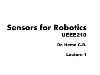 Introduction To Sensors For Robotics PDF