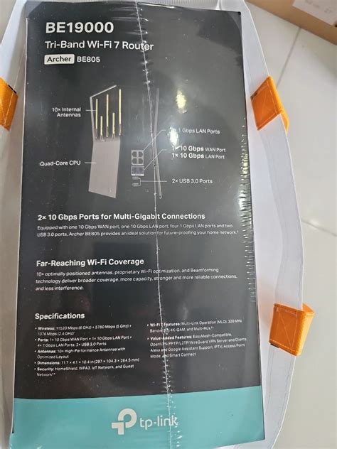 Tp Link Be805 Be19000 Tri Band Wifi7 Router Computers And Tech Office And Business Technology On