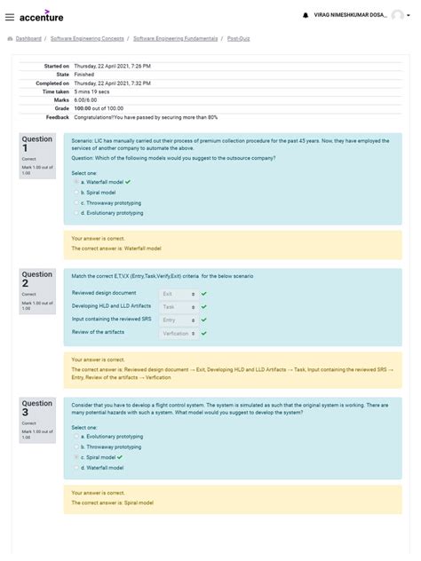 Post Quiz Se Fundamentals Attempt Review Pdf Software Prototyping