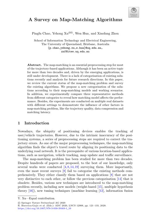 pdf a survey on map matching algorithms