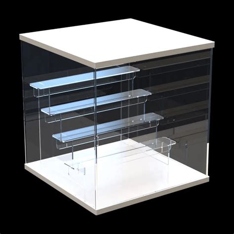 Clear Acrylic Display Case Stand With Door Countertop Display Case For Collectible Mini Action