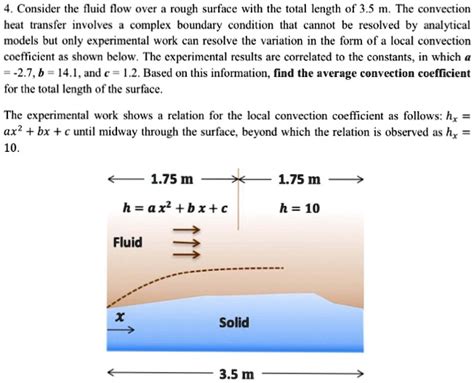 Solved 4 Consider The Fluid Flow Over A Rough Surface With The Total Length Of 3 5 M The