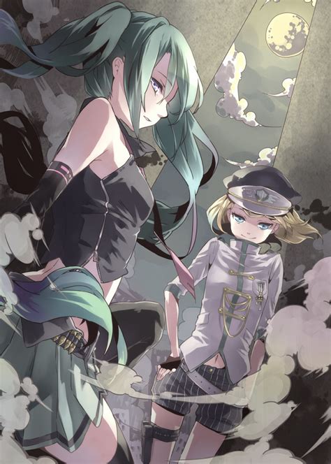 Hatsune Miku And Kagamine Rin Vocaloid Drawn By Booota Danbooru