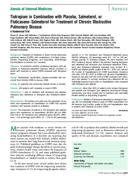 Pdf Tiotropium Plus Fluticasone In Copd Patients