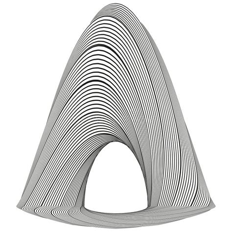 Cone Shaped Structure Linear Vector Pattern Triangular Geometric Form