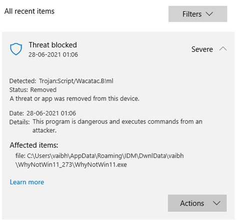Windows Defender Is Blocking The Software Issue Rcmaehl WhyNotWin GitHub