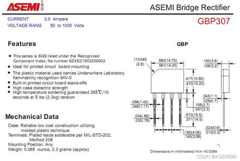 Gbp310 Asemi适配高端电源整流桥
