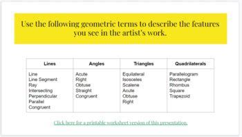 Geometry In Art Presentation By Paint And Pawprints TPT