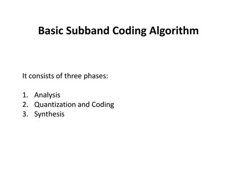 Subband Coding Pptx Digital Audio Computer Software And Applications