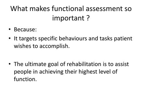 Ppt Functional Assessment And Training Powerpoint Presentation Free Download Id 3448767