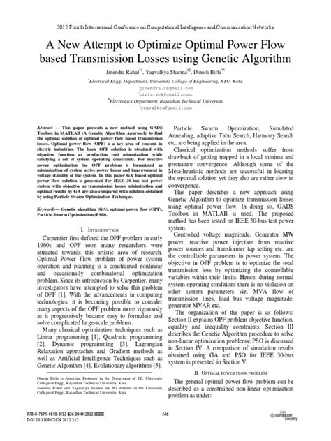 A New Attempt To Optimize Optimal Power Flow Based Transmission Losses Using Genetic Algorithm