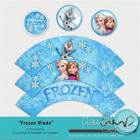 Frozen Winds Inspired Printable Cupcake Wrapper By Claudellcrafts 3 00 Frozen Birthday Party
