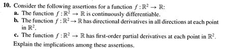 Solved 10 Consider The Following Assertions For A Function