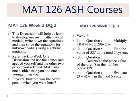 Ppt Mat 126 Ash Tutorial Uoptutorial Powerpoint Presentation Free