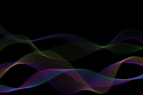 vector abstract background multicolored dynamic lines on a black