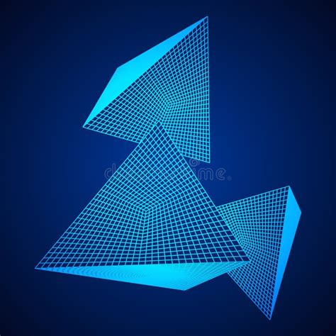 Pyramid Molecular Grid Technology Style Stock Vector Illustration Of Molecular Physics