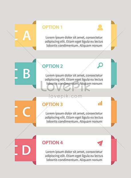 작업 옵션 단계 Ppt 인포 그래픽 일러스트 무료 다운로드 Lovepik