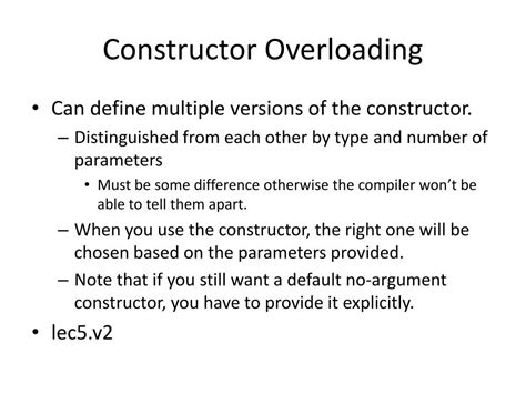 Ppt Overloading As Polymorphism And Misc Topics Powerpoint Presentation Id2668402