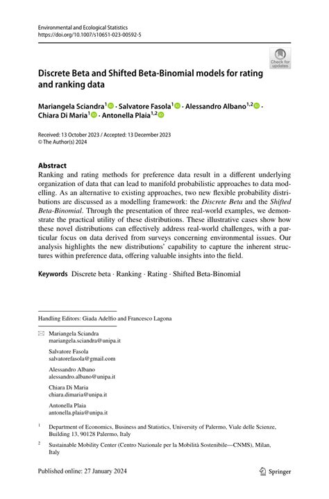 Pdf Discrete Beta And Shifted Beta Binomial Models For Rating And