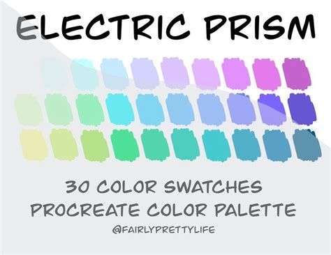 Electric Prism Palette Procreate Color Palette Color Swatch