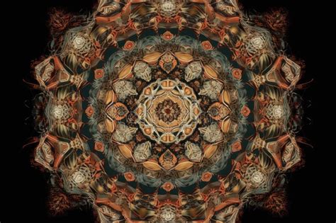 Mandala With Intricate Fractal Patterns And Geometric Shapes Stock Illustration Illustration