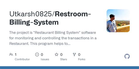 Github Utkarsh Restroom Billing System The Project Is Restaurant Billing System