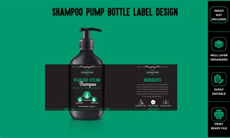 Editable Shampoo Pump Bottle Label Template Design Eps Free Download