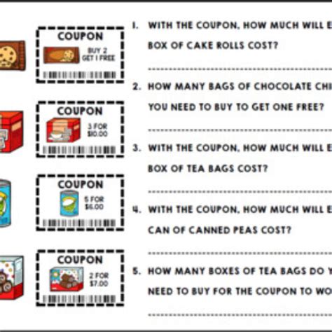 Life Skills Shopping Coupons Money Math Grocery Store