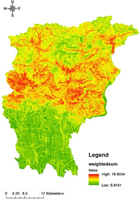 the weighted sum of the reclassified raster layers download