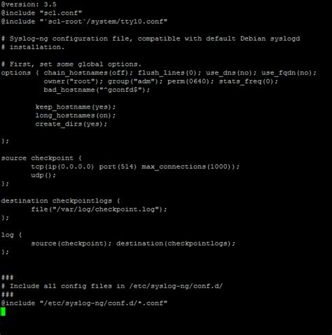 configuration d un serveur syslog pour un routeur checkpoint