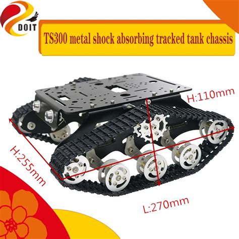 금속 스마트 로봇 탱크 섀시 키트 독립 충격 흡수 시스템 고토크 모터 Diy 교육 장난감 8kg 하중 Ts300rc