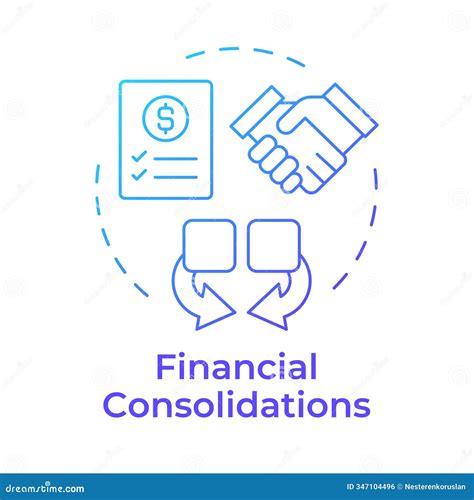 Financial Consolidation Blue Gradient Concept Icon Vector Illustration