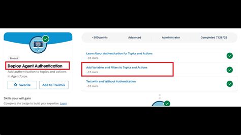 Add Variables And Filters To Topics And Actions Deploy Agent Authentication Salesforce Youtube