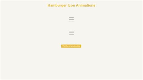 Hamburger Icon Animation To Cross Underline With Css