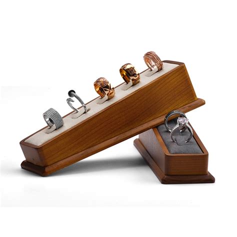 Wooden Finger Ring Display Stand Set