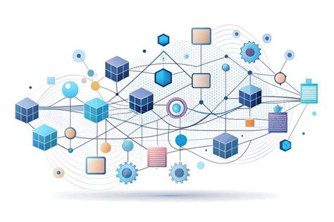 Flat Ai Driven Data Flow Elements Concept As Abstract Elements Featuring Dynamic Data Streams
