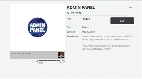 Complete List Of Admin Panel Commands For Doors In Roblox