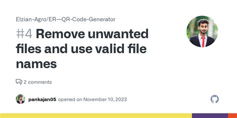 Remove Unwanted Files And Use Valid File Names Issue Elzian Agro ER QR Code Generator