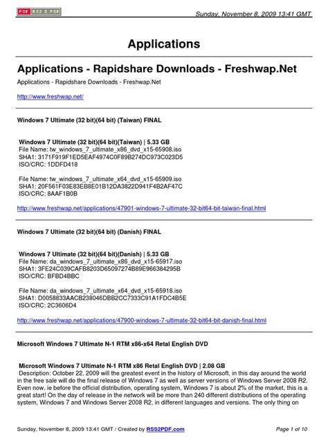 50 Keys To Windows 7 Application Pdf Windows 7 Microsoft Windows