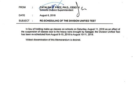 Division Unnumbered Memo Department Of Education